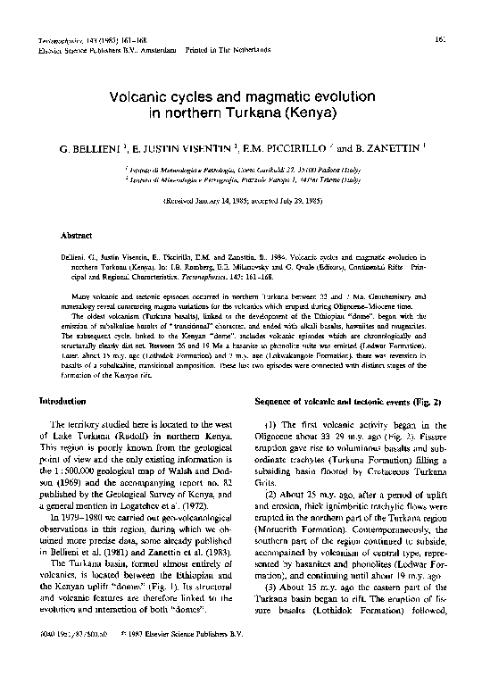 (PDF) Volcanic cycles and magmatic evolution in northern Turkana (Kenya)
