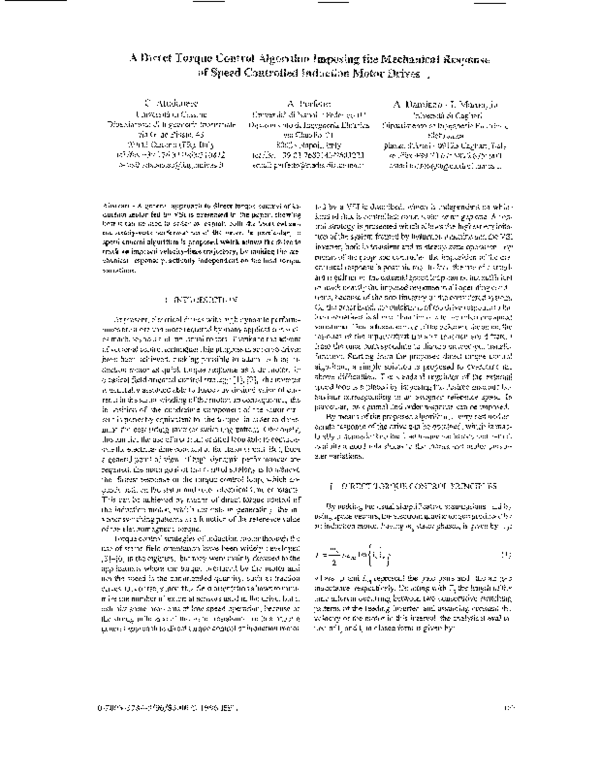 (PDF) A direct torque control algorithm imposing the mechanical response of speed controlled ...