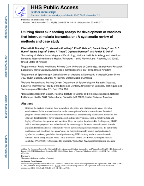(PDF) Utilizing direct skin feeding assays for development of vaccines ...