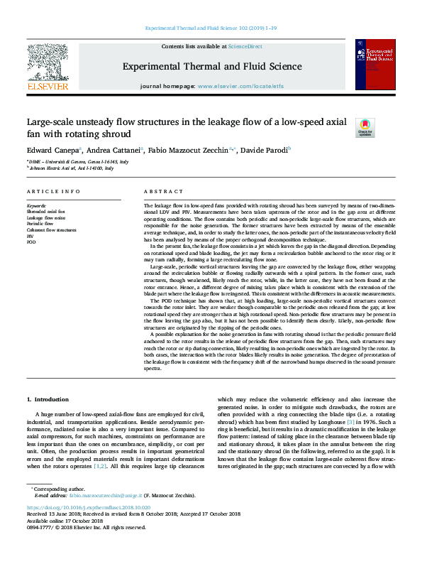 (PDF) Large-scale unsteady flow structures in the leakage flow of a low ...