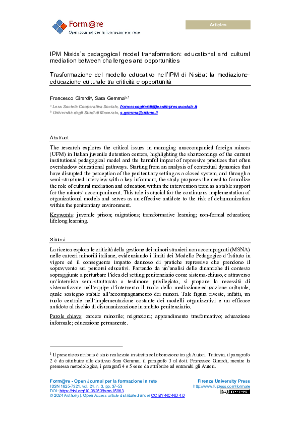 (PDF) IPM Nisida's pedagogical model transformation: educational and ...