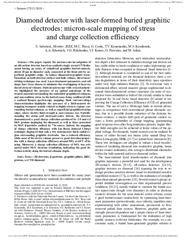 (PDF) Diamond Detector With Laser-Formed Buried Graphitic Electrodes ...