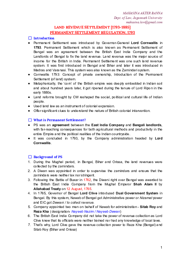 (PDF) Land Revenue System
