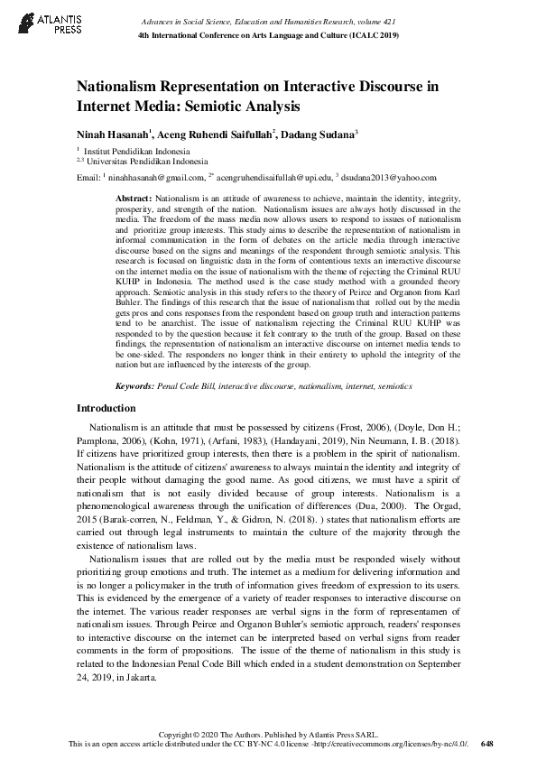 (PDF) Nationalism Representation on Interactive Discourse in Internet ...