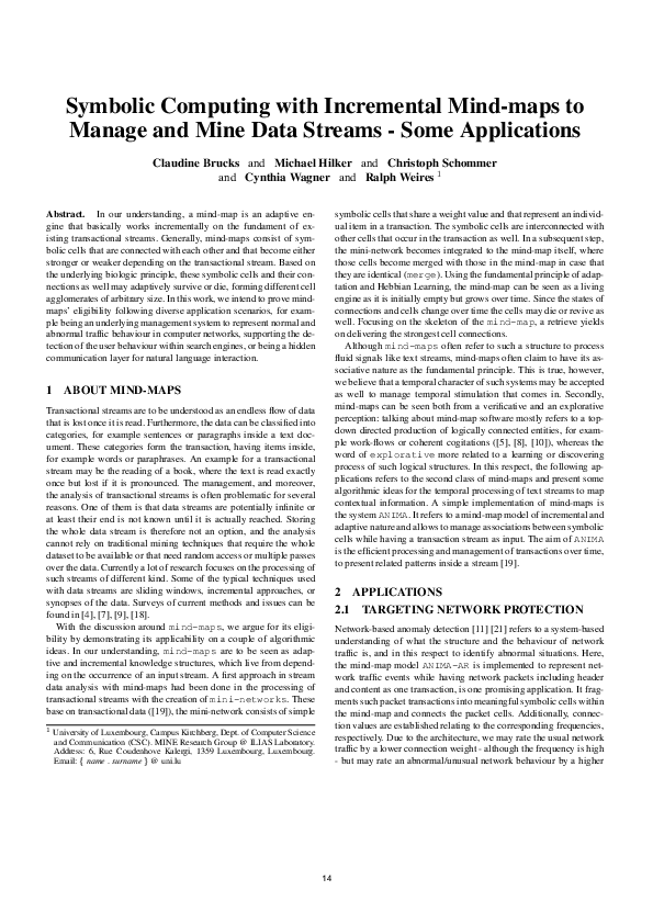 (PDF) Symbolic Computing with Incremental Mind-maps to Manage and Mine Data Streams - Some ...