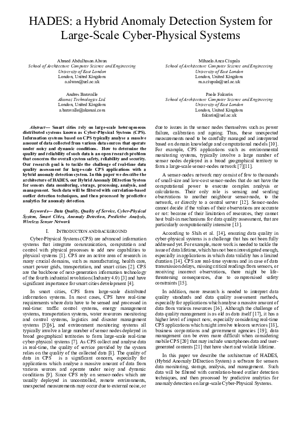 (PDF) HADES: a Hybrid Anomaly Detection System for Large-Scale Cyber ...