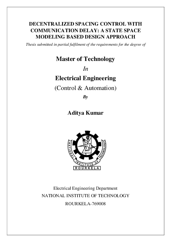 (PDF) Decentralized spacing control with communication delay: a state ...