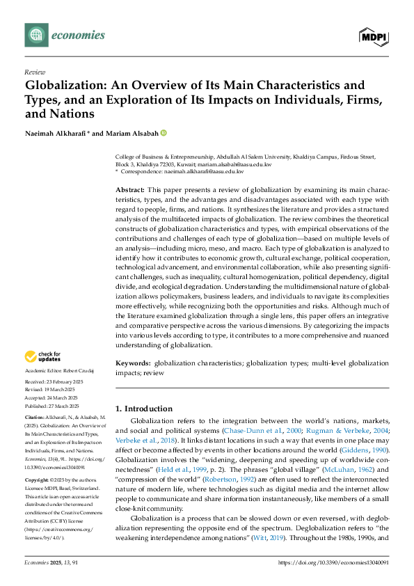 (PDF) Globalization: An Overview of Its Main Characteristics and Types ...