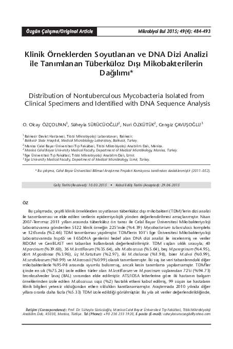 (PDF) Distribution of Nontuberculous Mycobacteria Isolated from Clinical Specimens and ...