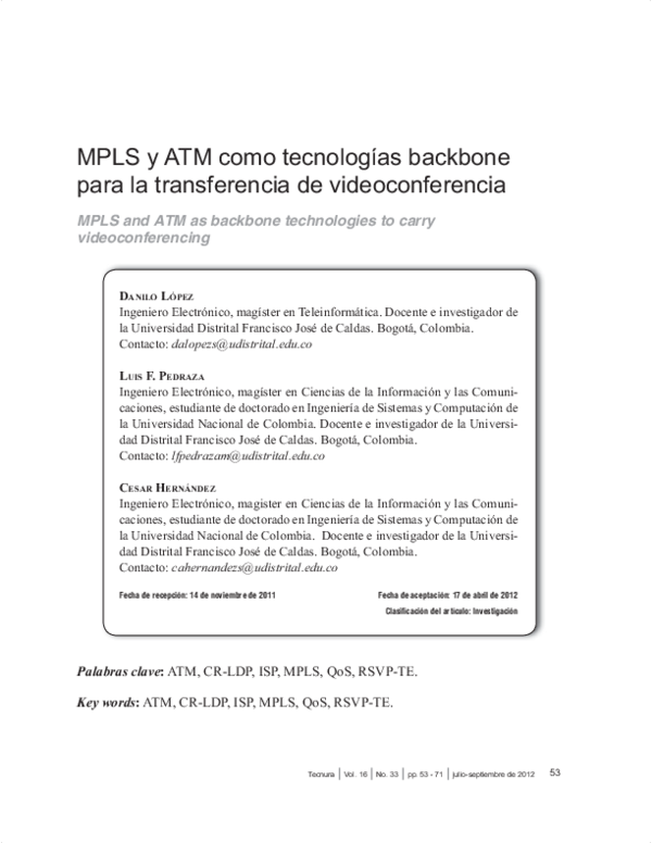 (PDF) MPLS y ATM como tecnologías backbone para la transferencia de ...