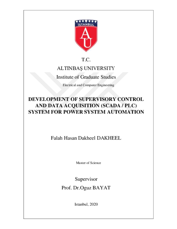 (PDF) Development a Supervisory Control and Data Acquisition (SCADA ...