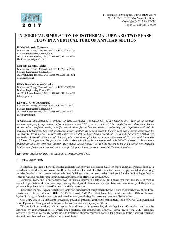 (PDF) CFD Simulation of Isothermal Upward Two-Phase Flow in a Vertical ...