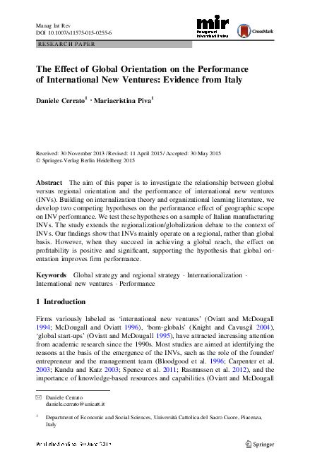 (PDF) The Effect of Global Orientation on the Performance of ...
