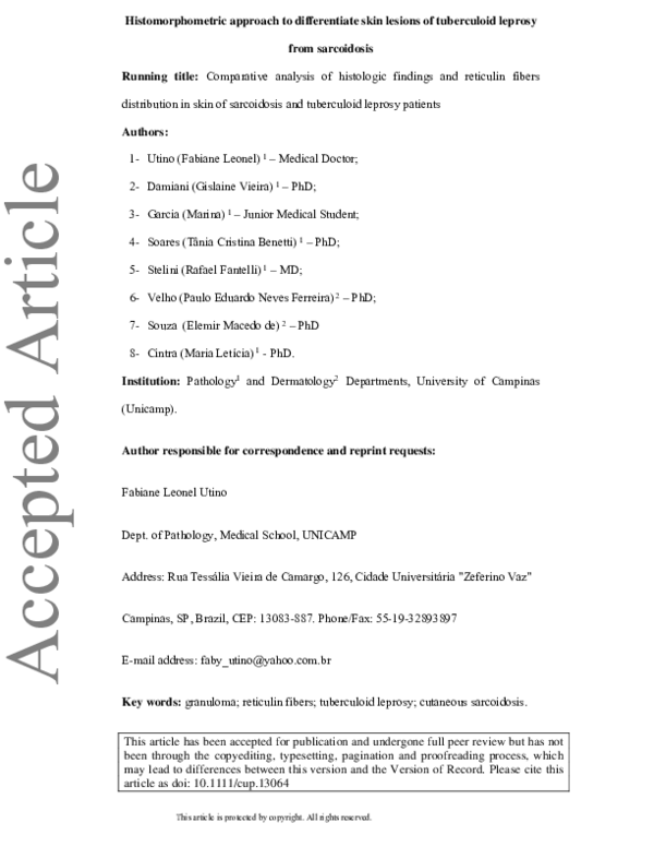 (PDF) Histomorphometric approach to differentiate skin lesions of ...
