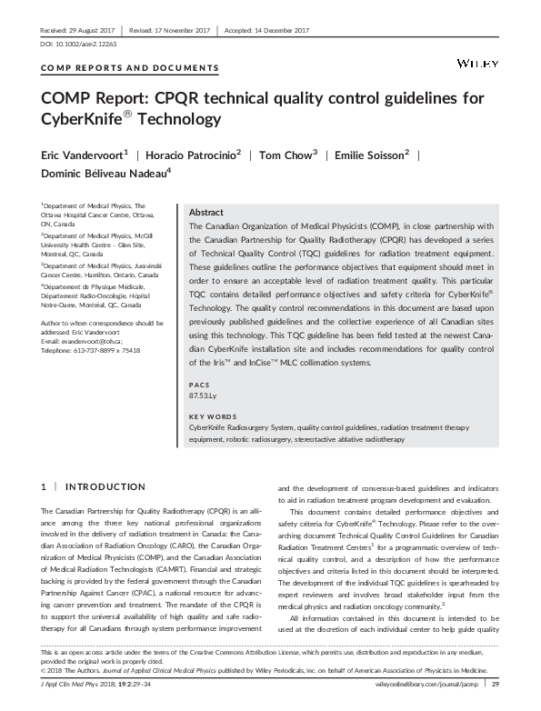 (PDF) COMP Report: CPQR technical quality control guidelines for ...