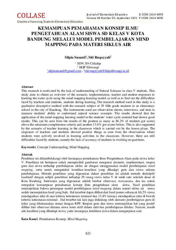 (PDF) Kemampuan Pemahaman Konsep Ilmu Pengetahuan Alam Siswa SD Kelas V Kota Bandung Melalui ...