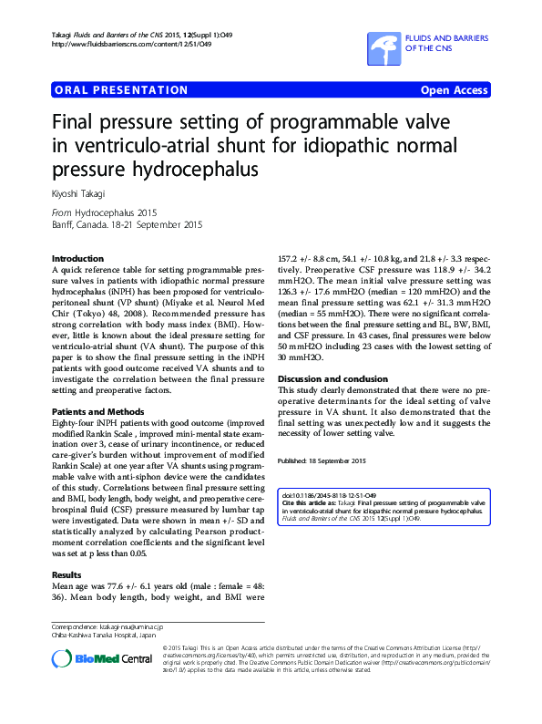(PDF) Final pressure setting of programmable valve in ventriculo-atrial ...