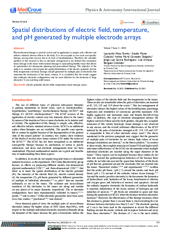 (PDF) Spatial distributions of electric field, temperature, and pH ...