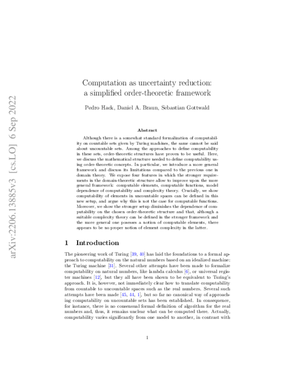 (PDF) Computation as uncertainty reduction: a simplified order ...