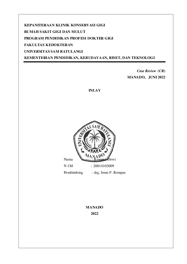 (PDF) Laporan Inlay Konservasi