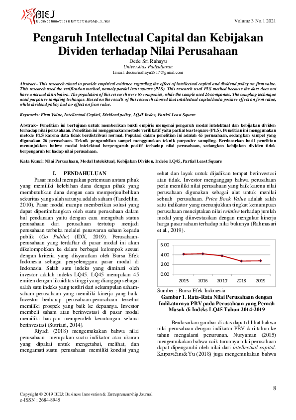 (PDF) Pengaruh Intellectual Capital dan Kebijakan Dividen terhadap Nilai Perusahaan (Penelitian ...