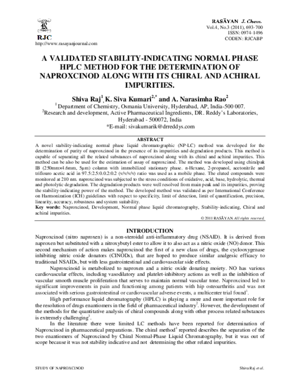 (PDF) A Validated Stability-Indicating Normal Phase HPLC Method for the Determination of ...