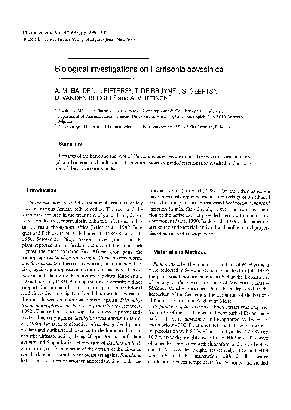 (PDF) Biological investigations on Harrisonia abyssinica