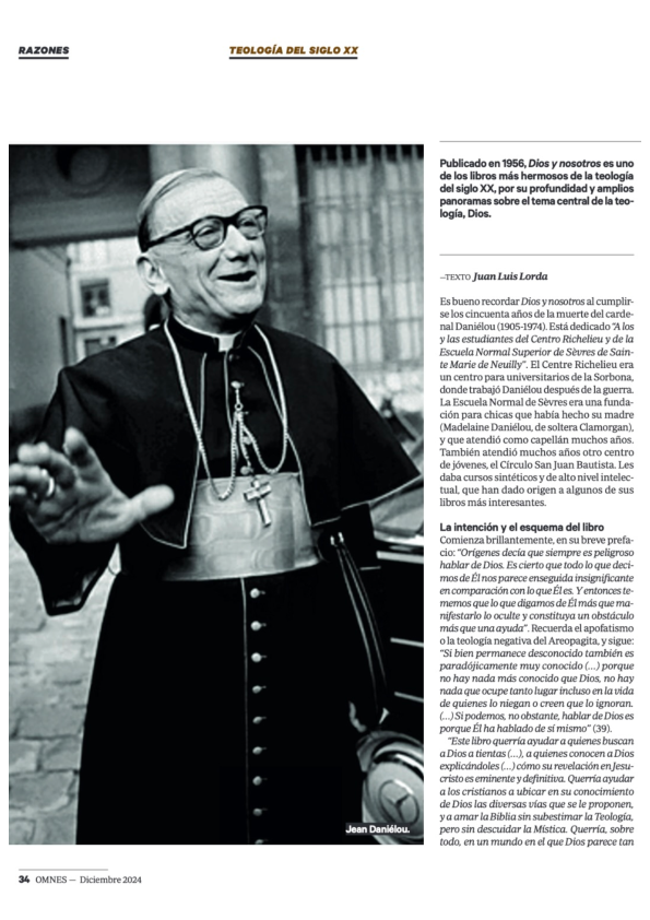 (PDF) Dios y nosotros, de Jean Daniélou, Omnes 746 (12/2024) 34-36