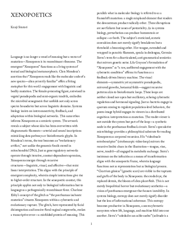 (PDF) XENOPOETICS