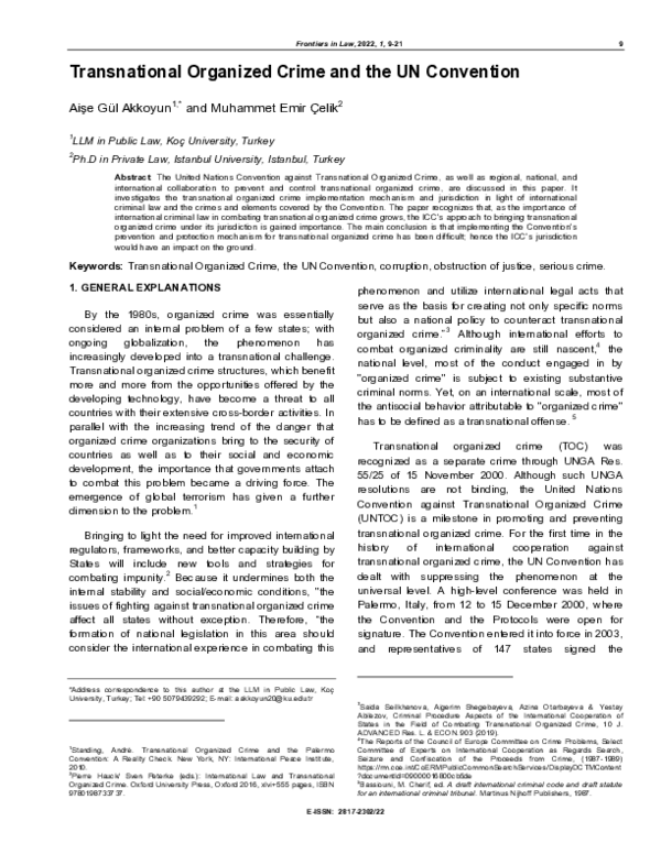 (PDF) Transnational Organized Crime and the UN Convention