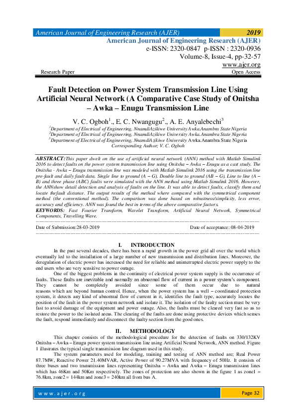 (PDF) Fault Detection on Power System Transmission Line Using ...