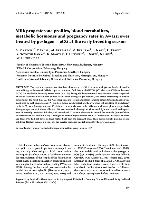 (PDF) Milk progesterone profiles, blood metabolites, metabolic hormones ...