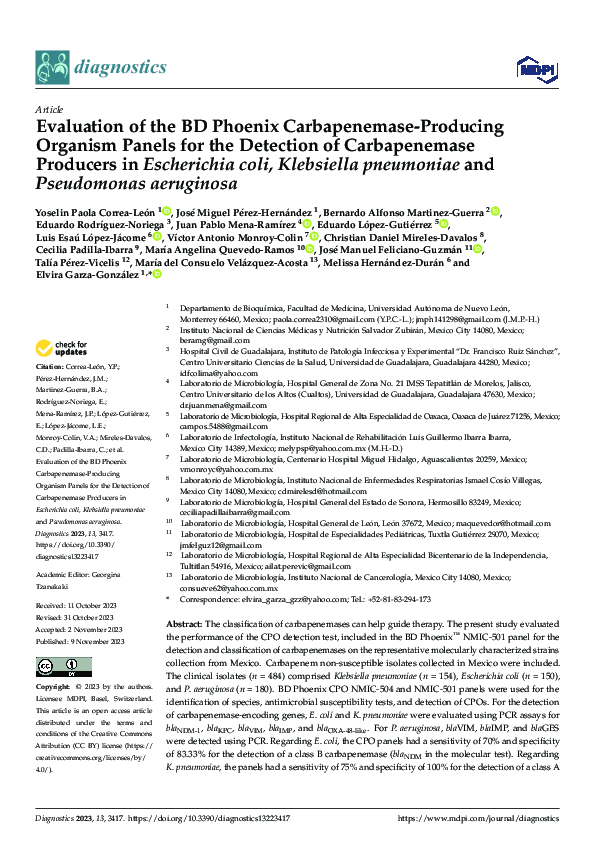 (PDF) Evaluation of the BD Phoenix Carbapenemase-Producing Organism ...