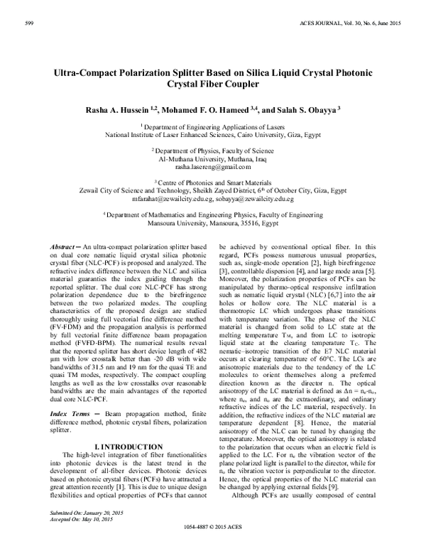 (PDF) Ultra-Compact Polarization Splitter Based on Silica Liquid ...