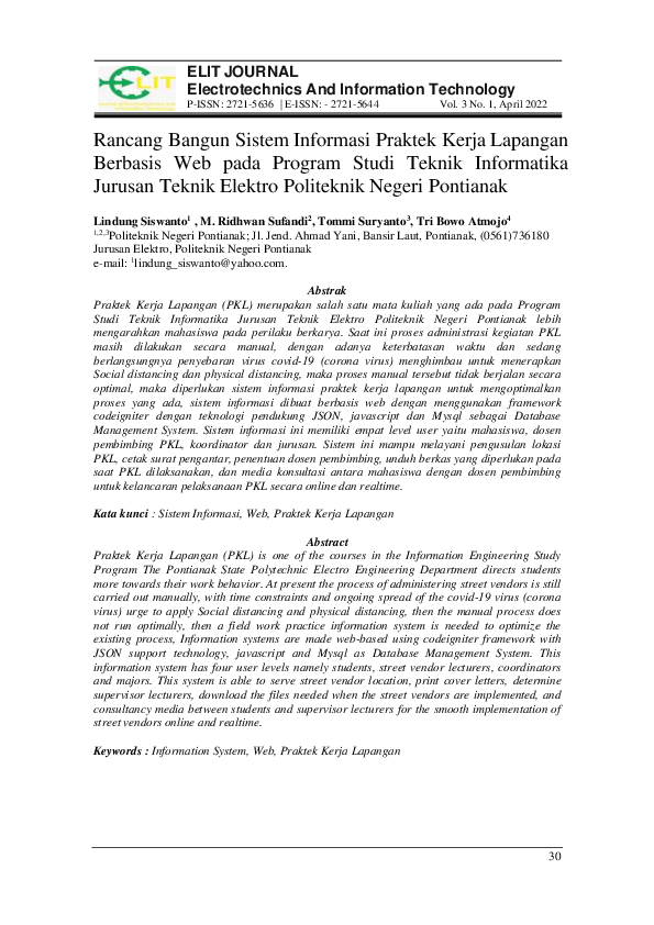 (PDF) Rancang Bangun Sistem Informasi Praktek Kerja Lapangan Berbasis Web pada Program Studi ...