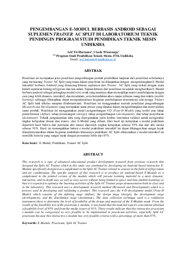 (PDF) PENGEMBANGAN E-MODUL BERBASIS ANDROID SEBAGAI SUPLEMEN TRAINER AC SPLIT DI LABORATORIUM ...