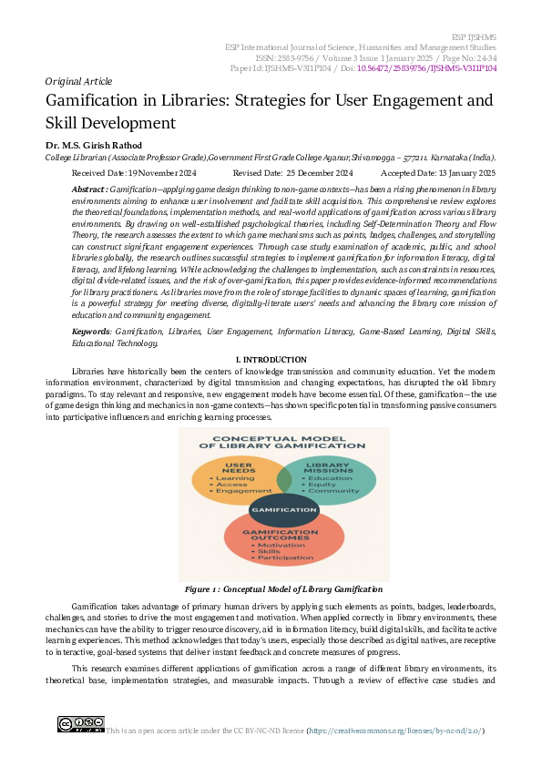 (PDF) Gamification in Libraries: Strategies for User Engagement and Skill Development
