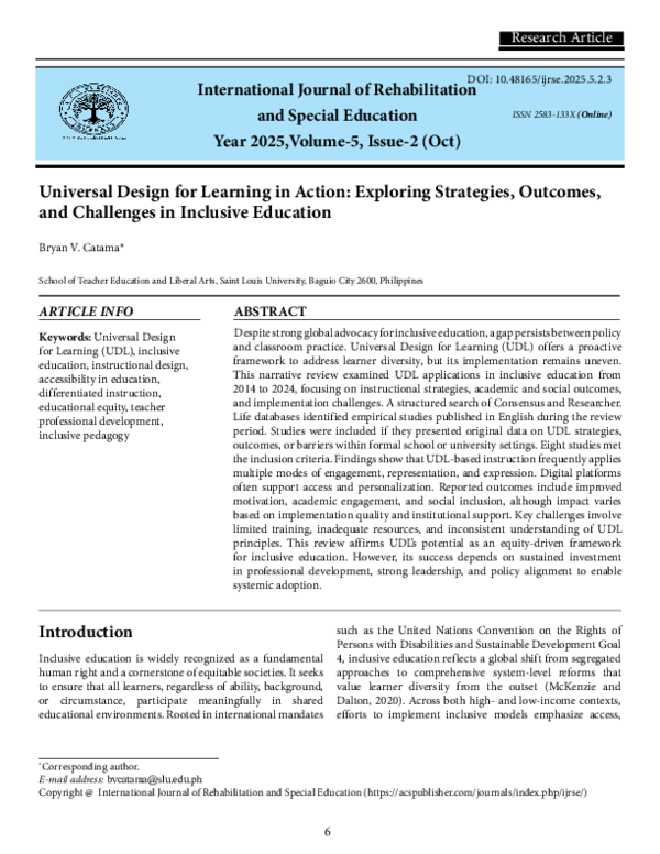 (PDF) Universal Design for Learning in Action: Exploring Strategies ...