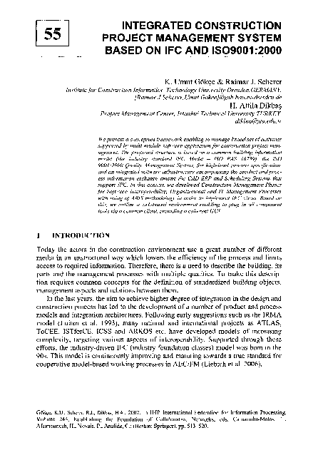 (PDF) Integrated Construction Project Management System Based on IFC ...