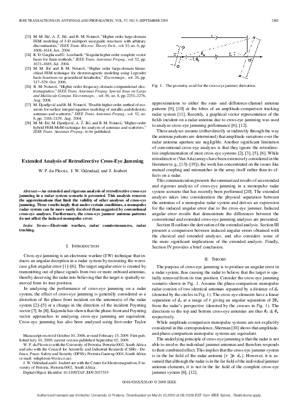 (PDF) Extended Analysis of Retrodirective Cross-Eye Jamming