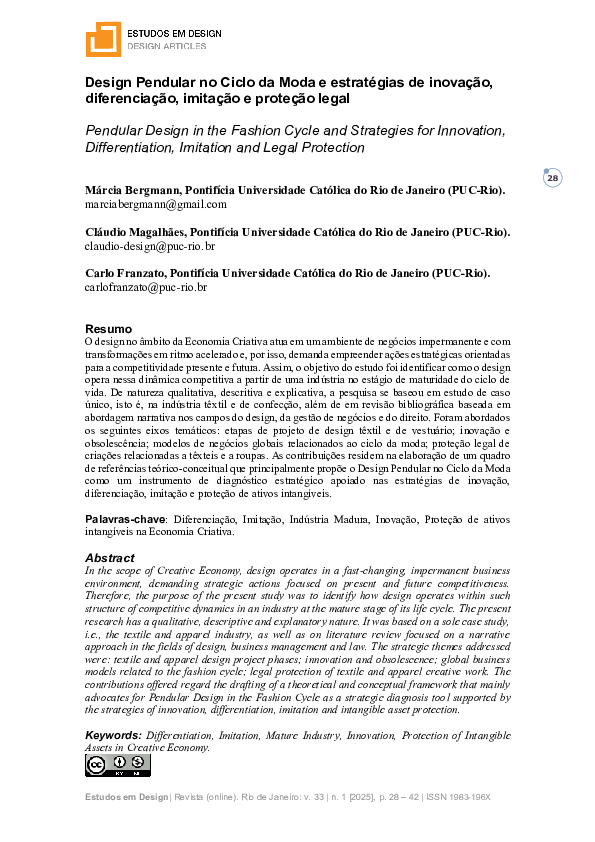 (PDF) Design Pendular no Ciclo da Moda e estratégias de inovação ...