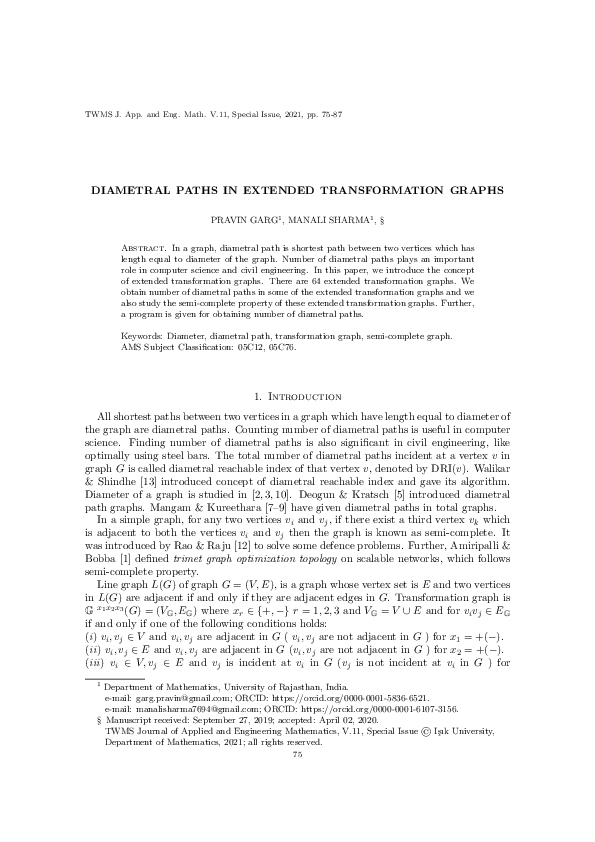 (PDF) Diametral paths in extended transformation graphs