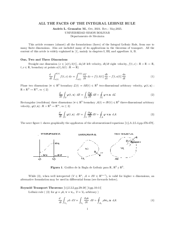 (PDF) All The Faces of The Integral Leibniz Rule