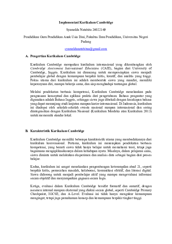 (PDF) Implementasi Kurikulum Cambridge