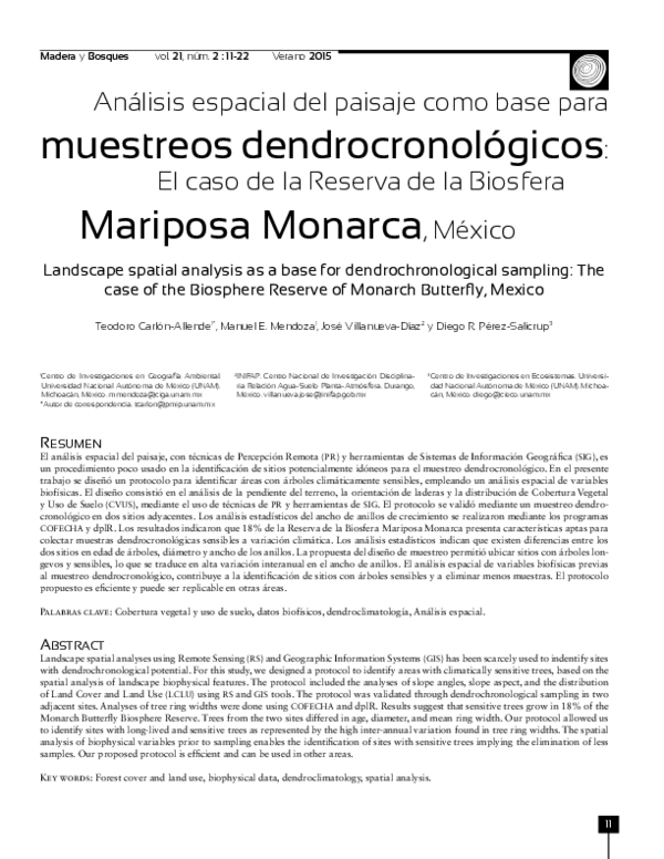(PDF) Landscape spatial analysis as a base for dendrochronological ...