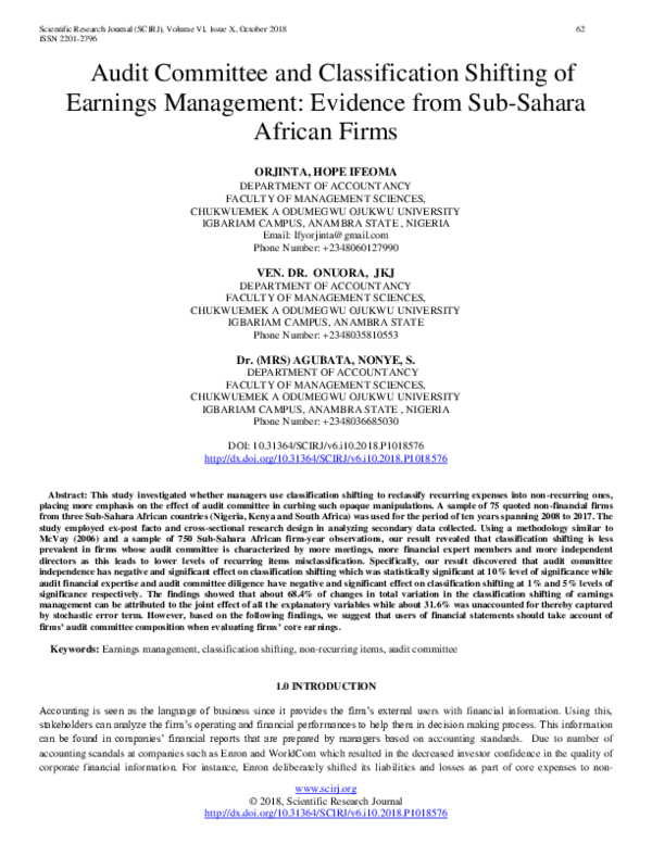 (PDF) Audit Committee and Classification Shifting of Earnings ...