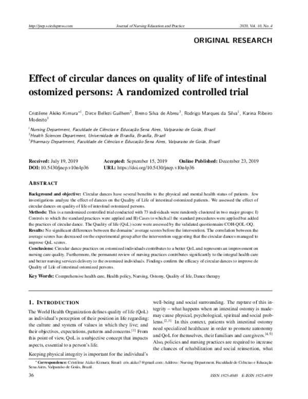 (PDF) Effect of circular dances on quality of life of intestinal ...
