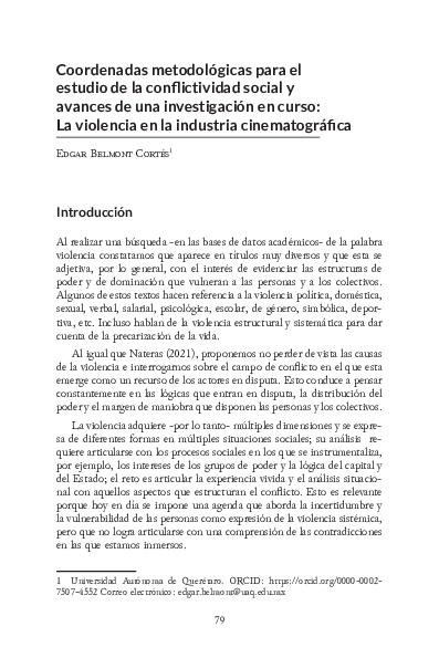 (PDF) Coordenadas metodológicas para el estudio de la conflictividad social y avances de una ...