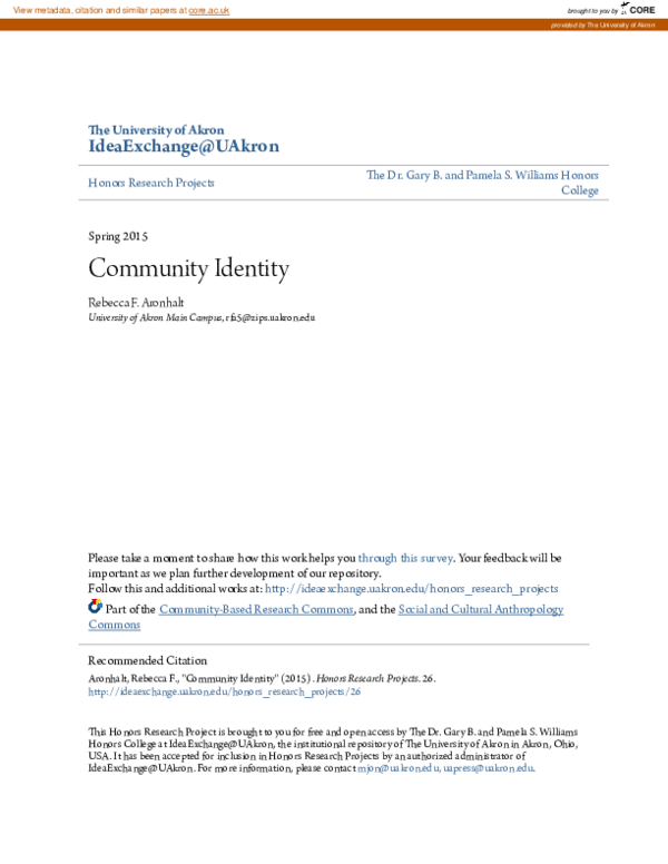 (PDF) Community Identity