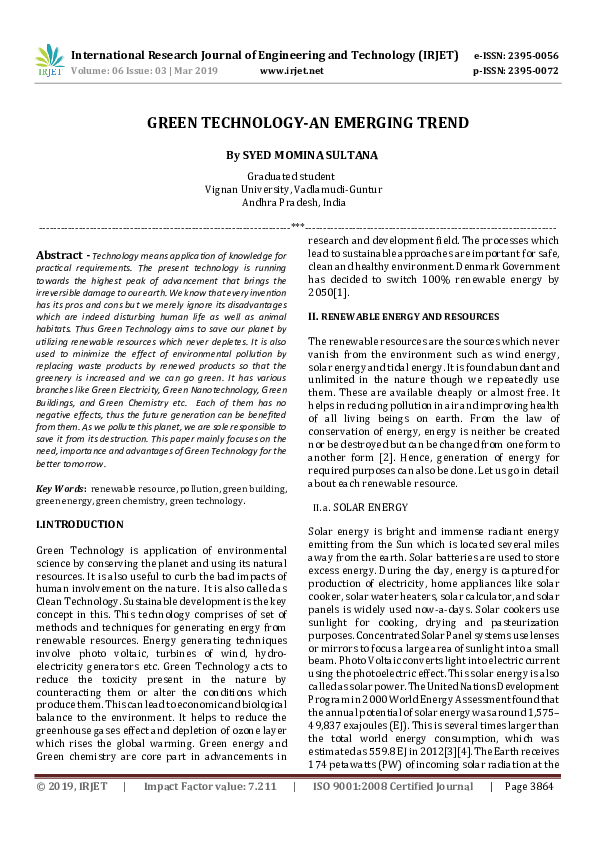 (PDF) Green Technology-An Emerging